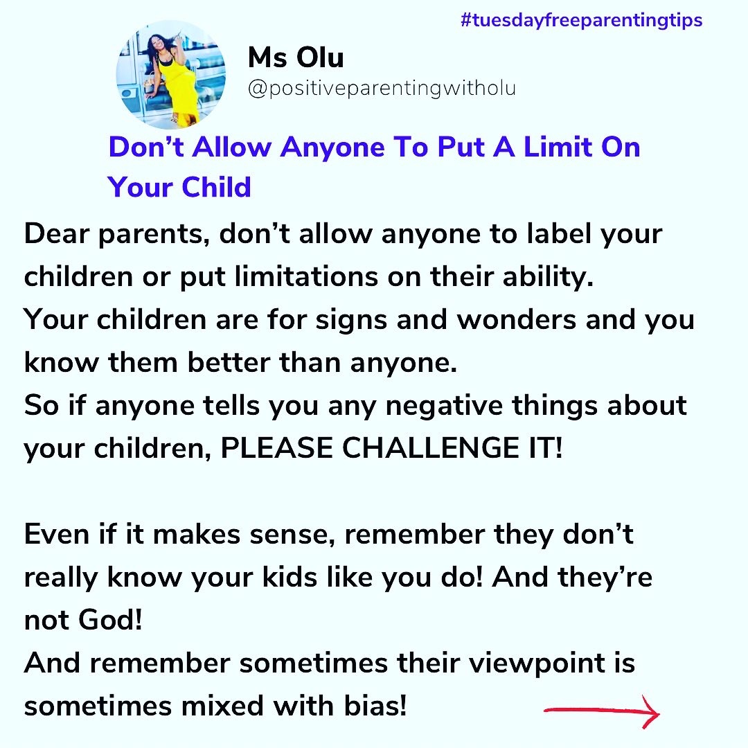 Don’t Allow Anyone To put limitations on your children – Positive ...